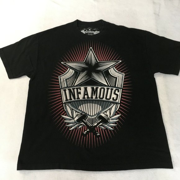 Infamous | Shirts | 87 Infamous Spread Black Star Mens Tshirt Regular ...